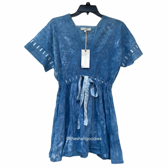 LoveShackFancy | Dresses | Loveshackfancy Mini Iona Dress Blue Tie Dye ...